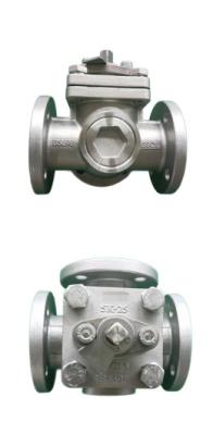 China MARINE USE THREE-WAY BALL VALVE,T-TYPE, STAINLESS STEEL C/W S.S. STEM,  FLANGED ENDS, JIS 5K for sale
