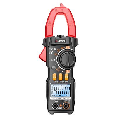 China PN107 Auto Digital Clamp Meter CAT II 600V AC DC Voltage LCD True RMS 4000 Counts for sale