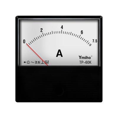 China Ymiho TP-60K Analog Panel Ammeter 7.5A for Welding Machines & Distribution Equipment, Replaceable with Yokogawa/Kangbi Models, High Accuracy 2.5 Class for sale