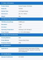 China IMHOO TDS-M2 Digital TDS Meter 0-9990 Ppm for Drinking Water ODM CE LCD Titanium Probe IP65 for sale