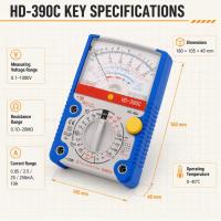 China IMHOO HD-390C Analog Manual Range Multimeter 10A CAT III 600V AC DC Voltage Multi Meter Multimetro HFE Tester ODM CE for sale