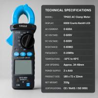 China True RMS Clamp Meter NCV Detection CAT III Clamp Multimeter 600A AC Digital Tester for Industrial Maintenance for sale