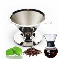 China Stainless Steel V60 Pour Over Coffee Filter with 0.3mm Aperture and 1-200 Micron Filtration for sale