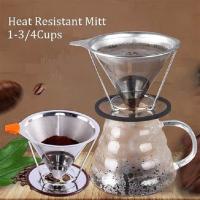 China Stainless Steel V60 Pour Over Coffee Filter with 0.3mm Aperture and 1-200 Micron Filtration for sale