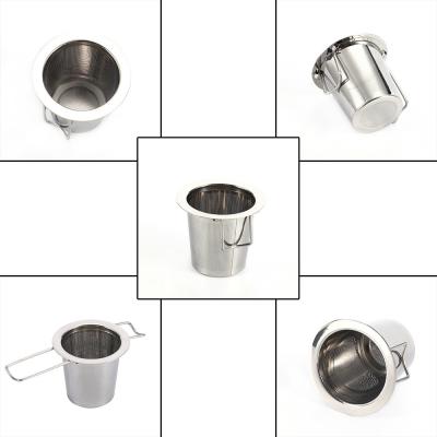 China Food Grade 304 Stainless Steel Tea Infuser Strainer 7.5x9cm with 2-2000μm Filter Precision and Double Handle for sale