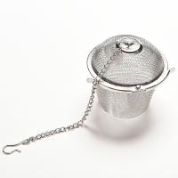 China Food Grade 304 Stainless Steel Tea Infuser Strainer 7.5x9cm with 2-2000μm Filter Precision and Double Handle for sale