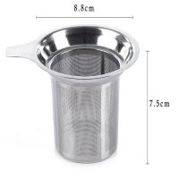 China Food Grade 304 Stainless Steel Tea Infuser Strainer 7.5x9cm with 2-2000μm Filter Precision and Double Handle for sale