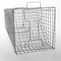 China Humane Live Animal Cage Trap 45x25x30cm and 120x50x50cm Galvanized Steel for Wildlife Control for sale