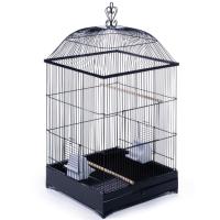 China Detachable Electroplating Stainless Steel Bird Cage 60x35x35cm with Stand for Parrots - OEM/ODM Available for sale