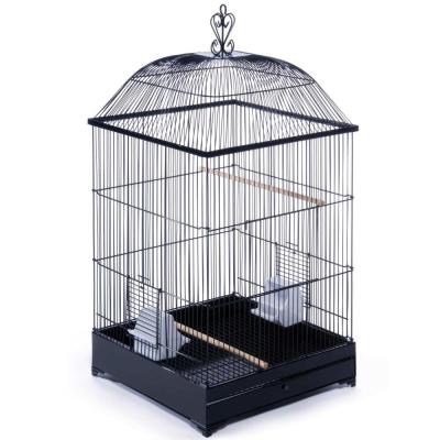 China Detachable Electroplating Stainless Steel Bird Cage 60x35x35cm with Stand for Parrots - OEM/ODM Available for sale