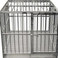 China Double Door Locking Caster Dog Cage 100x75x70cm with 4.0mm Galvanized Wire and Stainless Steel Options for sale