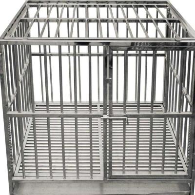 China Double Door Locking Caster Dog Cage 100x75x70cm with 4.0mm Galvanized Wire and Stainless Steel Options for sale
