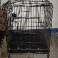 China Double Door Locking Caster Dog Cage 100x75x70cm with 4.0mm Galvanized Wire and Stainless Steel Options for sale