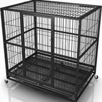 China Double Door Locking Caster Dog Cage 100x75x70cm with 4.0mm Galvanized Wire and Stainless Steel Options for sale