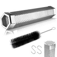 China 304 Stainless Steel BBQ Smoke Generator - Round 19×16.5×5cm, Square 19×15×4cm, Hexagon 21×18×4cm Cold Smoking Tube for sale