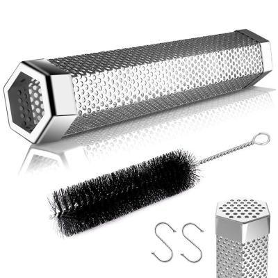 China 304 Stainless Steel BBQ Smoke Generator - Round 19×16.5×5cm, Square 19×15×4cm, Hexagon 21×18×4cm Cold Smoking Tube for sale
