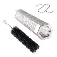 China 304 Stainless Steel Perforated Mesh Smoker Tube - Round 19×16.5×5cm, Square & Hexagon Options for sale
