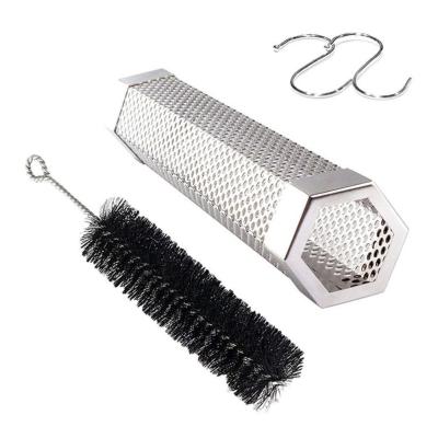 China 304 Stainless Steel Perforated Mesh Smoker Tube - Round 19×16.5×5cm, Square & Hexagon Options for sale