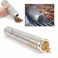 China 304 Stainless Steel Perforated Mesh Smoker Tube - Round 19×16.5×5cm, Square & Hexagon Options for sale