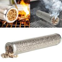 China Stainless Steel 304 Pellet Smoker Tube - 19cm Round, 21cm Hexagon Models for Hot & Cold Smoking for sale