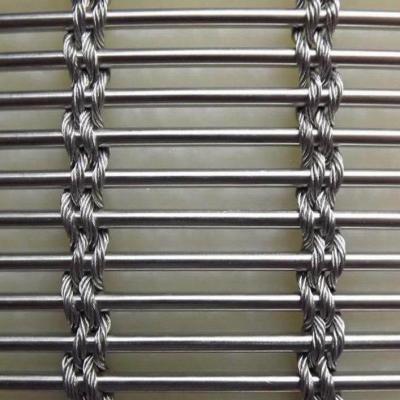 China Stainless Steel Architectural Cable Rod Mesh 1.4mm Thickness 37% Open Area for Building Facades for sale