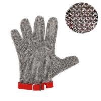 China 22cm Long Sleeve Stainless Steel Chain Mail Glove Cut Resistant 316L Metal Mesh Glove for sale