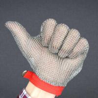 China Stainless Steel Chain Mail Mesh Butcher Glove Cut Resistant 316L 0.0197 Inch Wire for sale