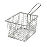 China Chrome Plated Iron Deep Frying Basket 85×110×100mm with Ø1.5/4mm Wire Mesh for Kitchen Use for sale