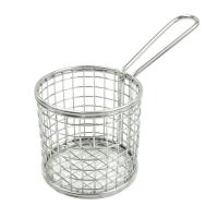 China Chrome Plated Iron Deep Frying Basket 85×110×100mm with Ø1.5/4mm Wire Mesh for Kitchen Use for sale