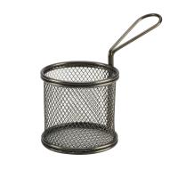 China Chrome Plated Iron Deep Frying Basket 85×110×100mm with Ø1.5/4mm Wire Mesh for Kitchen Use for sale