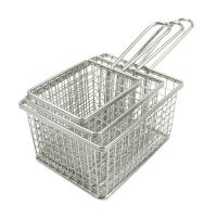 China Chrome Plated Iron Deep Frying Basket 85×110×100mm with Ø1.5/4mm Wire Mesh for Kitchen Use for sale