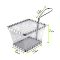 China Chrome Plated Iron Deep Frying Basket 85×110×100mm with Ø1.5/4mm Wire Mesh for Kitchen Use for sale