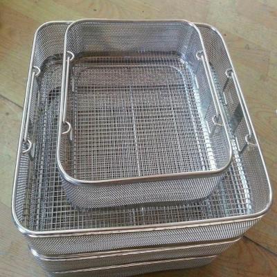 China SS304 Stainless Steel Wire Mesh Disinfection Basket 800°C Heat Resistant with 0.5-3mm Wire Diameter for Laboratory for sale