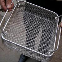 China Stainless Steel Wire Mesh Basket 0.5-3mm Wire Diameter for Kitchen Frying Filter Oil Drain Storage for sale