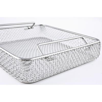 China Stainless Steel Wire Mesh Filter Basket 0.5-3mm Wire Diameter with 1.2-2mm Mesh Size for Industrial Cleaning for sale