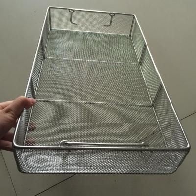 China 304 316 Stainless Steel Woven Mesh Basket 0.5mm 3mm Wire Diameter for Cleaning Sterilization for sale