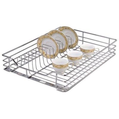 China Stainless Steel 304 Kitchen Wire Storage Dish Drawer Basket Pull Out Spice Rack 60x60mm for sale