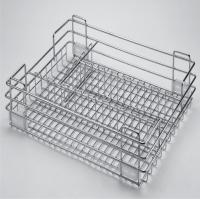 China Stainless Steel Kitchen Cabinet Drawer Pull Out Sliding Wire Basket 600-900mm Black Nano Coating for sale