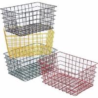 China Metal Wire Rectangular Shape Stainless Steel Bread Basket Toast Basket for sale