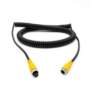 China Durable 8M Heavy Duty Spiral Spring Cable PU Coiled Extension Wire 4 Pin Trailer Camera Cable for Trucks Commercial Vehicles for sale