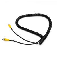 China Durable 8M Heavy Duty Spiral Spring Cable PU Coiled Extension Wire 4 Pin Trailer Camera Cable for Trucks Commercial Vehicles for sale
