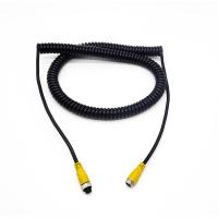 China Waterproof Retractable Coiled 4 Pin Aviation Extension Cable Shielded Spiral Spring Wire for Truck Trailer Camera Factory Custom for sale