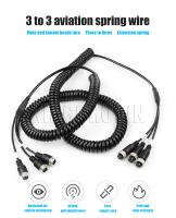 China Manufacturer 4Pin Splitter Coiled AV Cable Nylon Trailer Spring Wire Copper Aviation Plug Adapter for Power Applications for sale