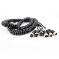 China Flexible Coiled Cable for Vehicle Camera Systems HD Signal 3 Camera Connectors for sale