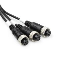China 4 Pin Aviation Coiled Extension Cable 3 Male to 3 Female Spring Wire 8m for MDVR Cameras for sale