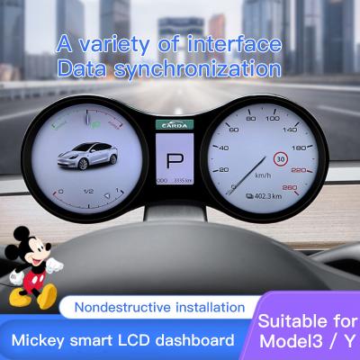China Tesla Model 3 Digital Dashboard Display 4.3 Inch LCD Screen with 1280x480 Resolution and 9-36V Power for sale