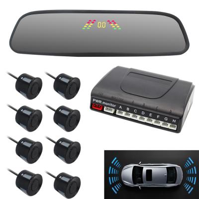 China Backup Radar System 8 Parking Sensors with Mirror for Car 12V 24V Custom for sale