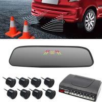 China 8 Radar Ultrasonic Parking Sensor System 0.3-2.5m Detection LED Display 12V for sale