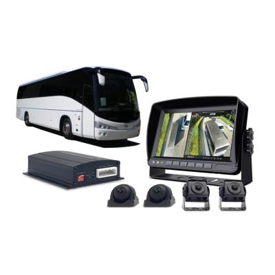 China 360 Degree Bus Surveillance System 4 Cameras HD Display Parking Sensors DC 12V Night Vision for sale