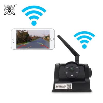 China Wireless WiFi Vehicle Camera 140° Wide Angle 4 IR Night Vision IP67 9V-24V for Van SUV Bus Forklift for sale